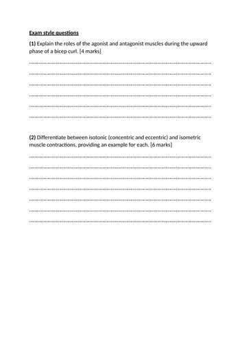 The Skeletal and Muscular system IGCSE PE CIE | Teaching Resources