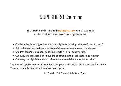 Superhero Counting Poster | Teaching Resources