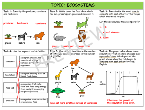 Ecosystems assessment | Teaching Resources