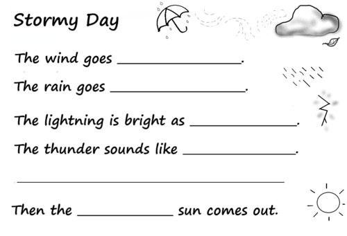 Stormy Day Poetry - 3 grades | Teaching Resources