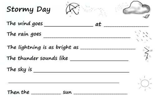 Stormy Day Poetry - 3 grades | Teaching Resources