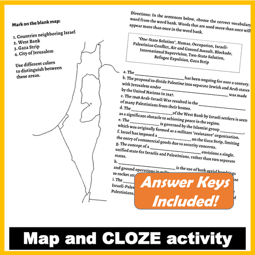The Israeli-Palestinian conflict Reading Comprehension with Worksheets ...