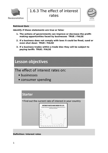 Pearson Edexcel International GCSE in Business 1.6.3 The effect of ...