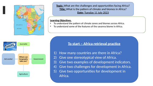 Africa - Climate and Biomes lesson - Progress in Geography | Teaching ...