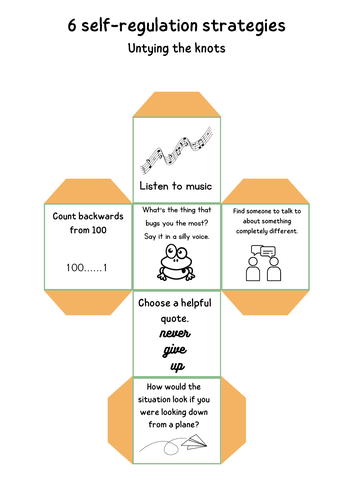 12 self-regulations dice | Teaching Resources