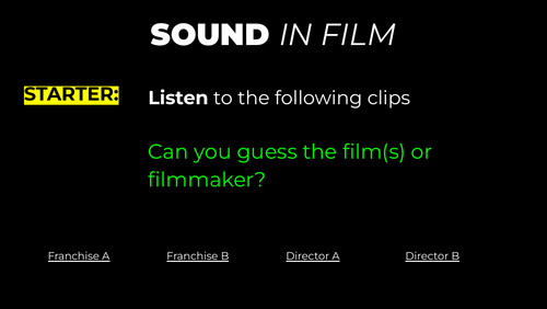 Introduction to Sound in Film and Media | Teaching Resources