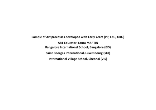 EY Art process Portfolio | Teaching Resources