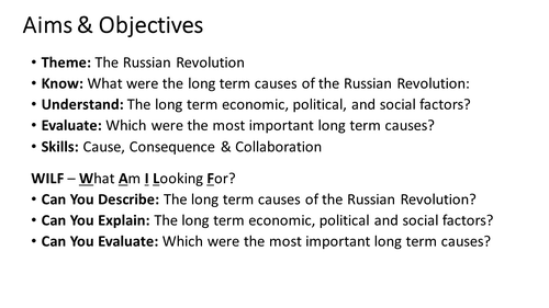Causes of the Russian Revolution | Teaching Resources