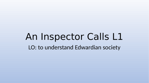 An Inspector Calls Context | Teaching Resources