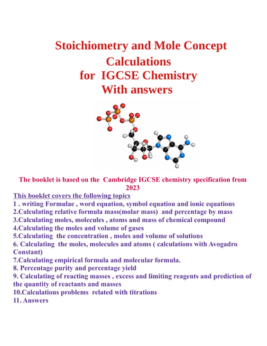 Stoichiometry and mole calculations for Cambridge IGCSE students ...