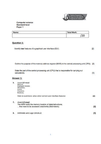 IB DP Computer Science - Year 12/13 - Test 2- V2 - Topic 2 | Teaching ... IB DP Computer Science - Year 12/13 - Test 2- V2 - Topic 2 | Teaching ...