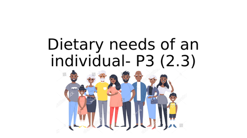 Dietary needs of an individual | Teaching Resources