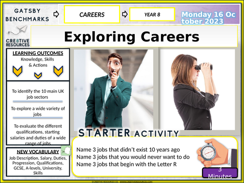Year 8 Careers Unit - Careers + Options | Teaching Resources