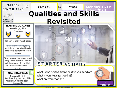 Year 8 Careers Unit - Careers + Options | Teaching Resources