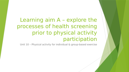 Physical activity for individual & group-based exercise | Teaching ...