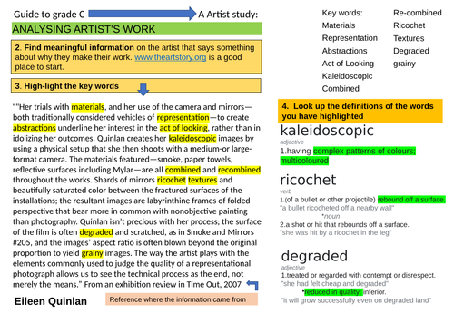 How to write up an Artist study | Teaching Resources