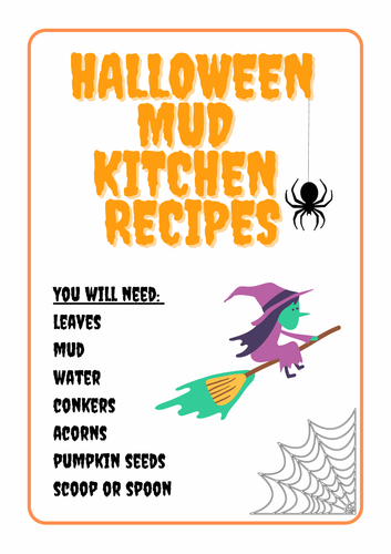 Halloween Mud Kitchen Recipe Outdoor Learning EYFS Maths | Teaching ...