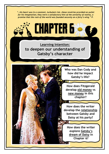 The Great Gatsby - Unit of Work Chapters 6-9 | Teaching Resources