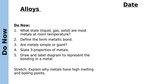 Alloys | Teaching Resources