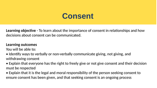 Consent Lesson - PSHE/Citizenship | Teaching Resources