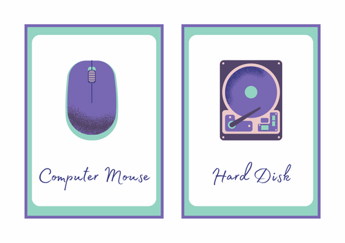 Computer Technology Flash Cards Computer Science Parts x18 Printable ...