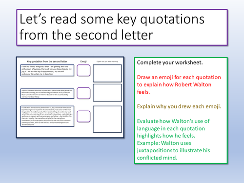 Frankenstein Walton's Letters | Teaching Resources