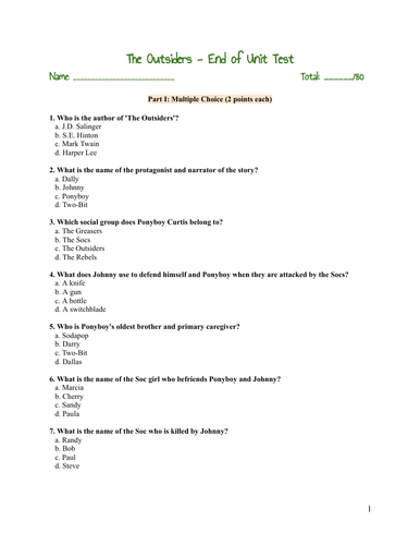 The Outsiders - Bundle | Teaching Resources