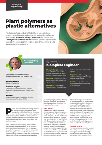 Plant polymers as plastic alternatives | Teaching Resources