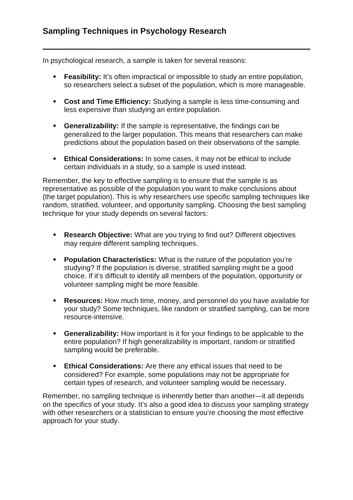 Sampling in research | Teaching Resources