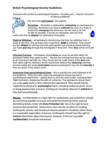 Ethics in psyhological research | Teaching Resources