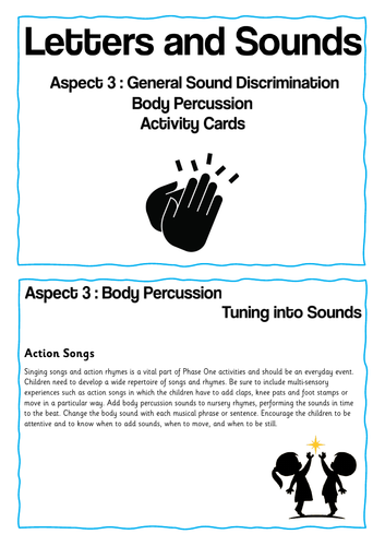 Letters and Sounds- Aspect 3- Body Percussion Activity Cards | Teaching ...