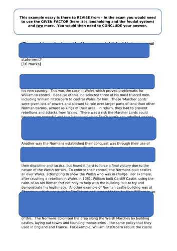 AQA GCSE Normans Historic Environment 2024 Wales Model Answer & Lesson ...