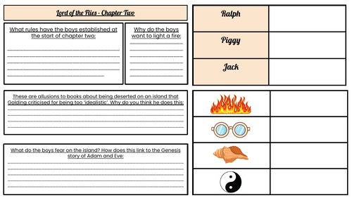 Lord of the Flies - Chapter Two Worksheet | Teaching Resources