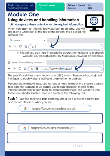 Digital Functional Skills - Module 1 - Using Devices & Handling ...