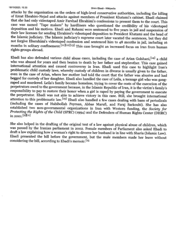 Shirin Ebadi (b.1947) Founder of the Defenders of Human Rights Centre ...