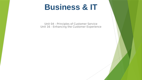 Principles of Customer Service | Teaching Resources