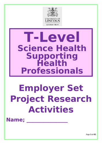 T-Level Health 2024-2025 ESP Research activities and referencing for ...