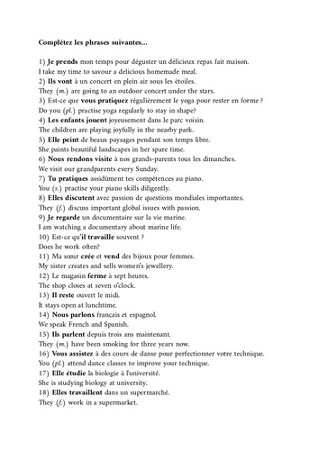 The Present Tense in French / Le présent - Complete Guide | Teaching ...