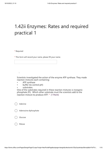 Forms quiz bundle: Biological molecules, AQA A level biology | Teaching ...