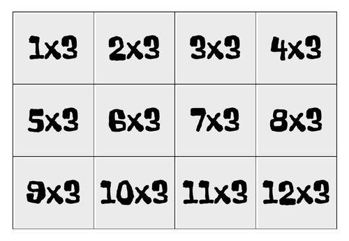 Times Tables Practice Cards | Teaching Resources