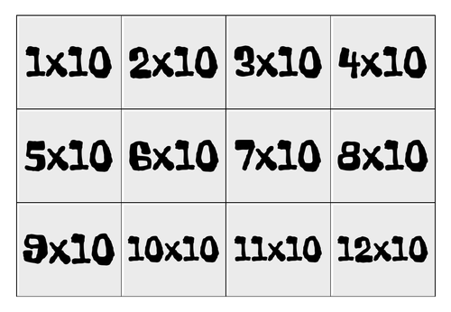 Times Tables Practice Cards | Teaching Resources