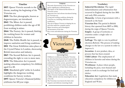 Victorians Knowledge Organiser | Teaching Resources Victorians Knowledge Organiser | Teaching Resources