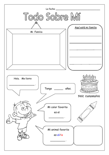 SPANISH - ALL ABOUT ME - TODO SOBRE MÍ | Teaching Resources