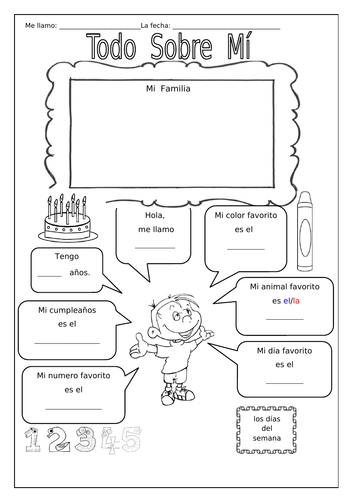 SPANISH - ALL ABOUT ME - TODO SOBRE MÍ | Teaching Resources