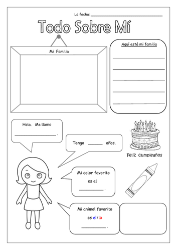 SPANISH - ALL ABOUT ME - TODO SOBRE MÍ | Teaching Resources