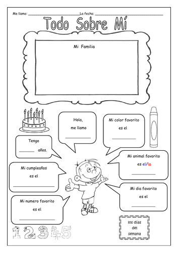 SPANISH - ALL ABOUT ME - TODO SOBRE MÍ | Teaching Resources