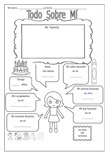 SPANISH - ALL ABOUT ME - TODO SOBRE MÍ | Teaching Resources