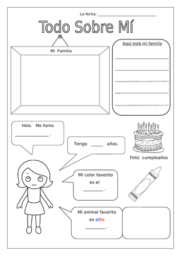 SPANISH - ALL ABOUT ME - TODO SOBRE MÍ | Teaching Resources