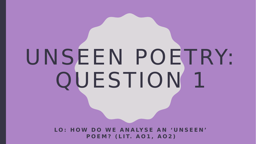 Unseen Poetry practice (AQA) | Teaching Resources