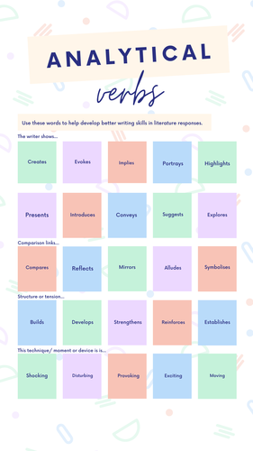 Analytical Verbs | Teaching Resources